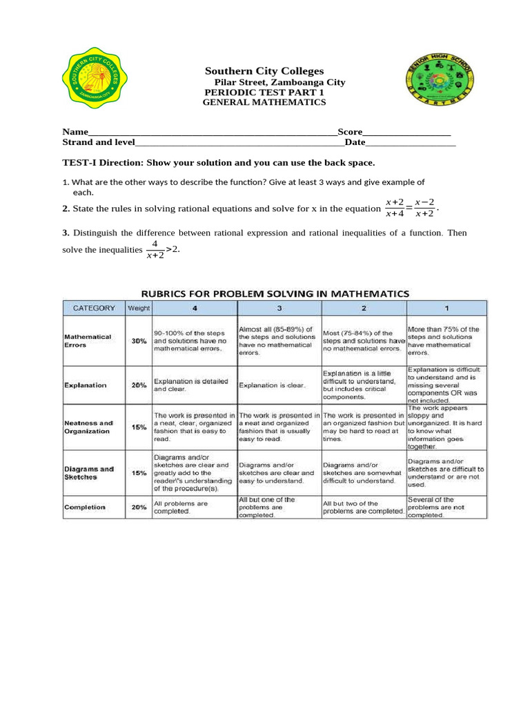 Periodic Test 1 | PDF
