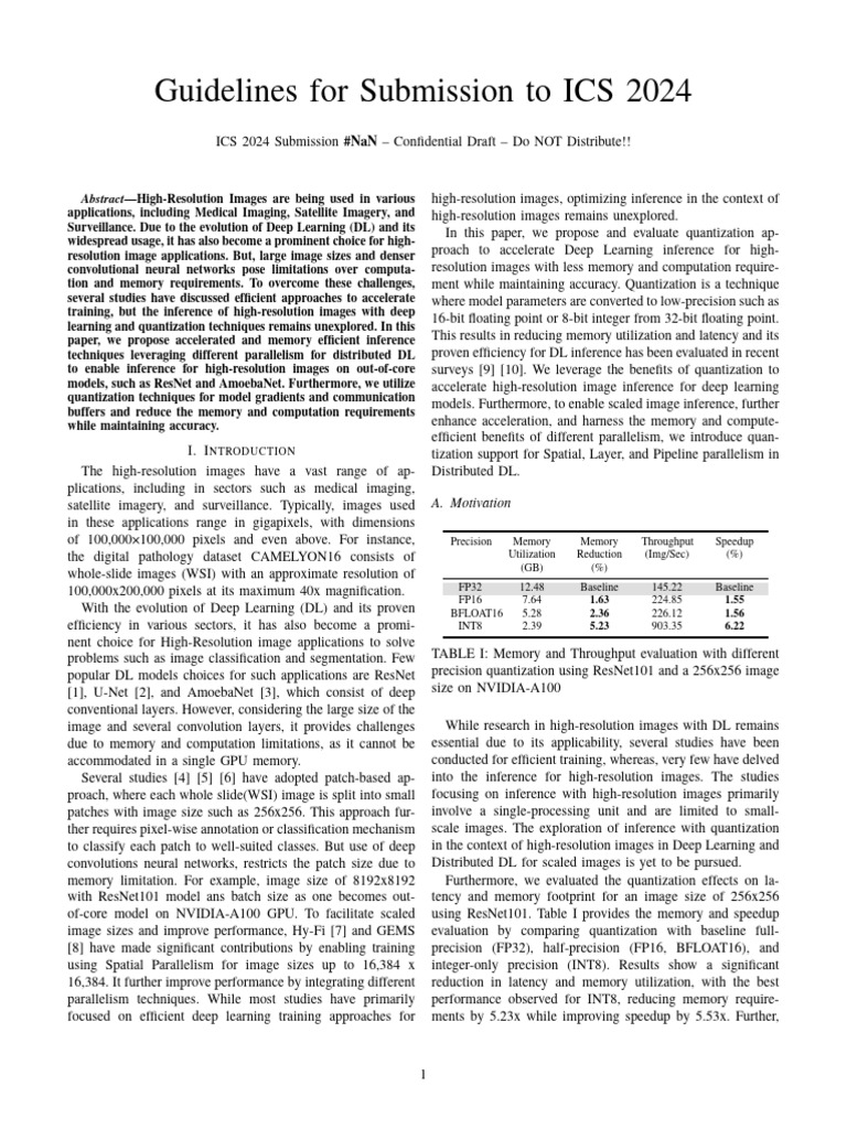 Accelerating Inference For High Resolution Images With Quantization and Distributed Deep ...