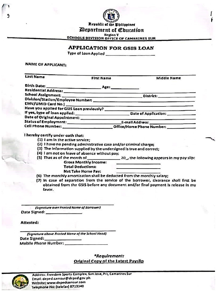 gsis form | PDF