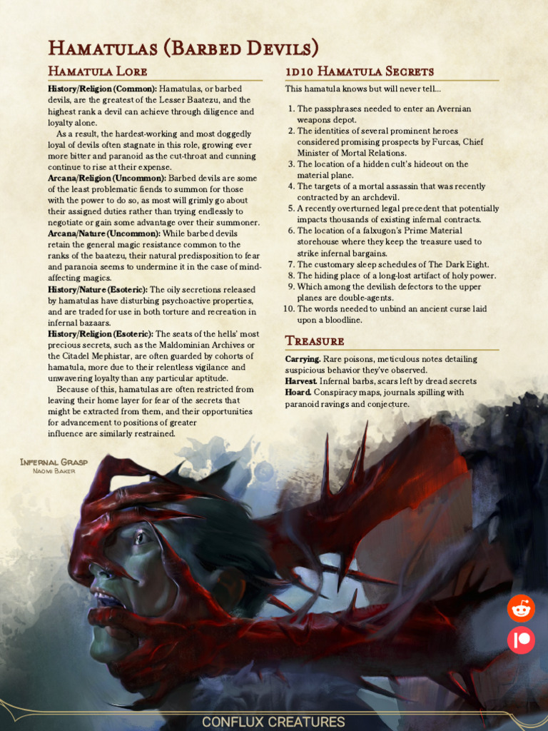 Hamatula: Barbed Devil Overview | PDF