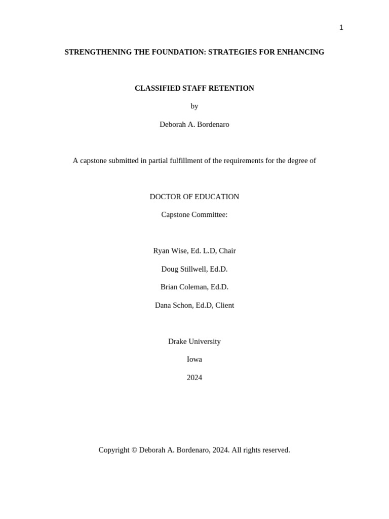 Capstone Proposal Deborah Bordenaro_RW (draft 4)_12.14.24 .edited - Copy - Copy | PDF | Employee ...