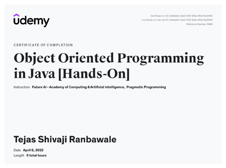 Tejas Oop in Java | PDF