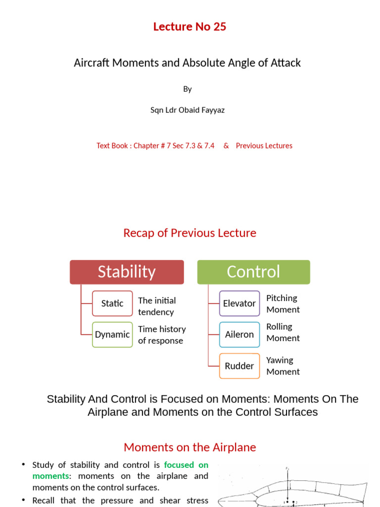 Aircraft Moments & Angle of Attack | PDF | Flight Control Surfaces ...
