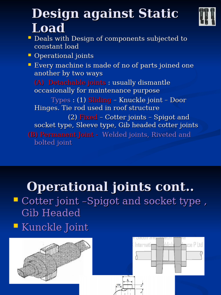 Cotter - Joints Knuckle Joint | PDF | Screw | Tap (Valve)