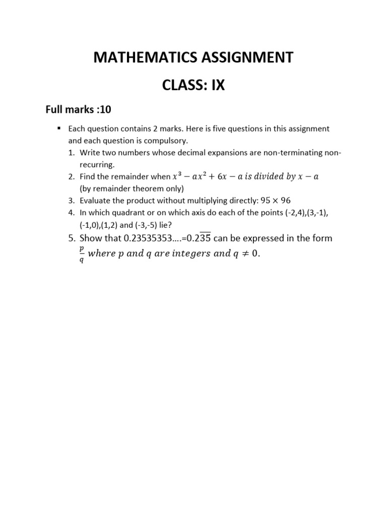 Ganpati Chaudhary - Mathematics Assignment1 | PDF