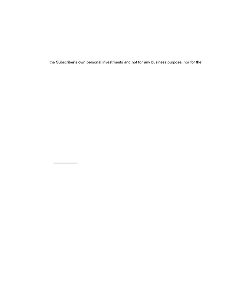 Saudi Exchange Private Use Subscriber Declaration PDF