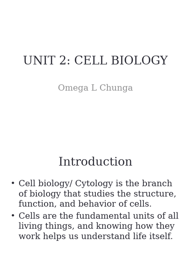 Biology Unit 2 - Cell Biology | PDF | Cell (Biology) | Metabolism