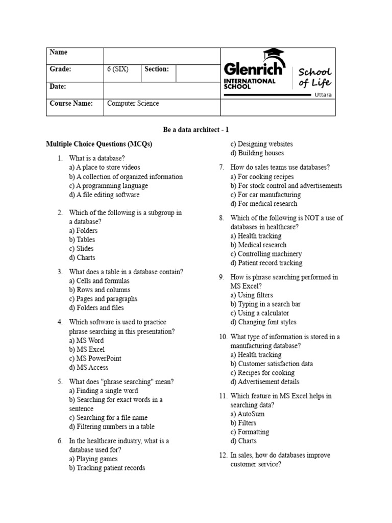 2. Be a data architect 1 | PDF | Databases | Microsoft Excel