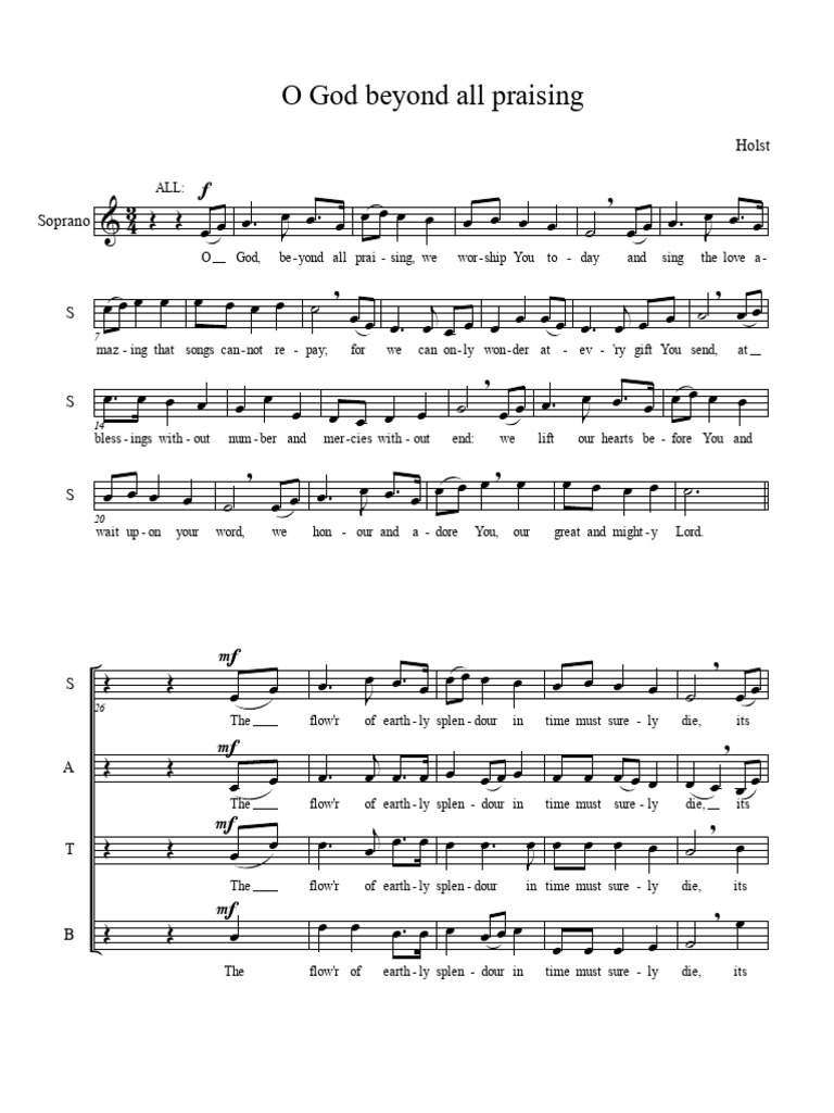 O God Beyond All Praising | PDF