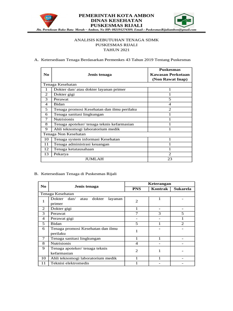 Analisis Kebutuhan SDMK | PDF