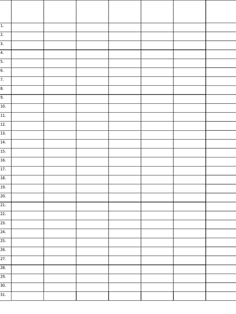 Calender Table | PDF