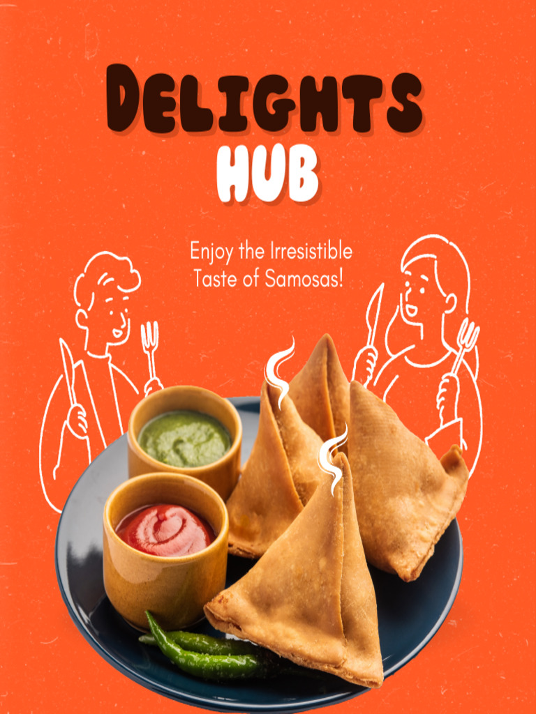 Orange and White Retro Samosa Food Instagram Post | PDF