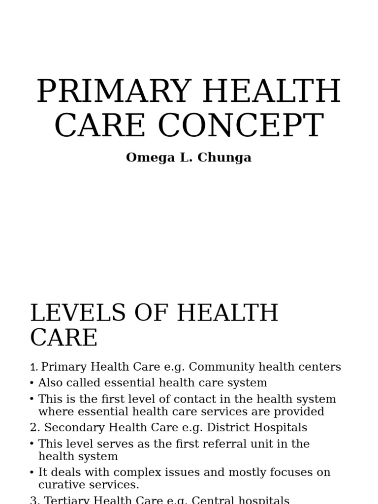 Primary Health Care: Key Concepts Explained | PDF | Health Care ...