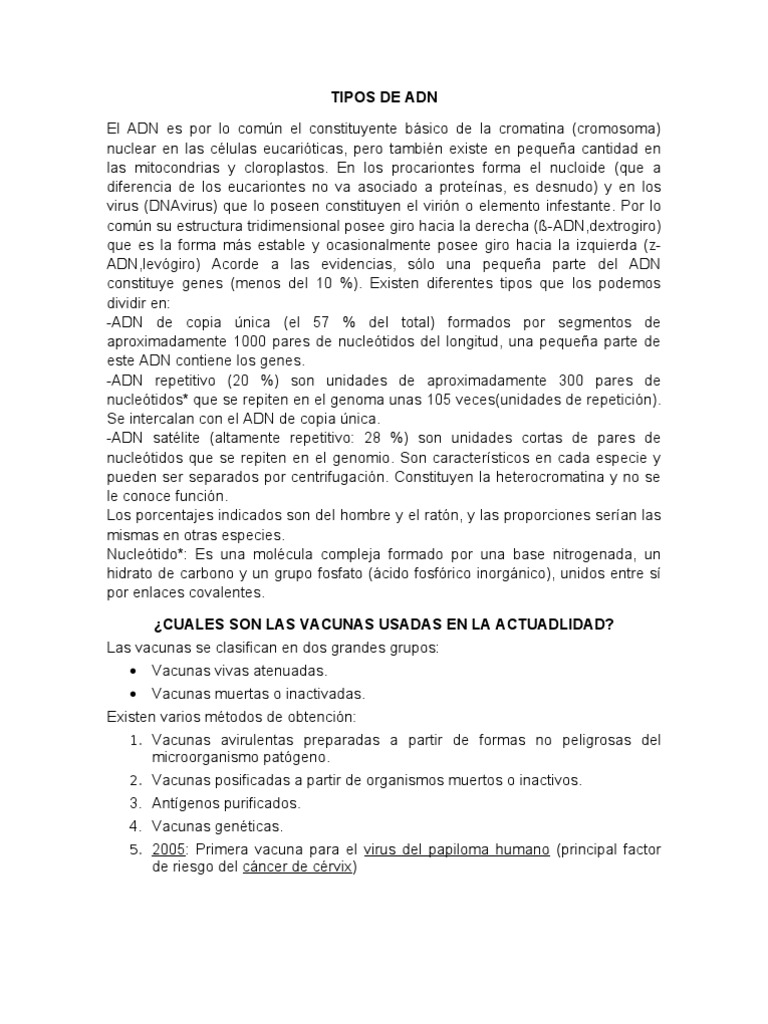 TIPOS DE ADn | PDF