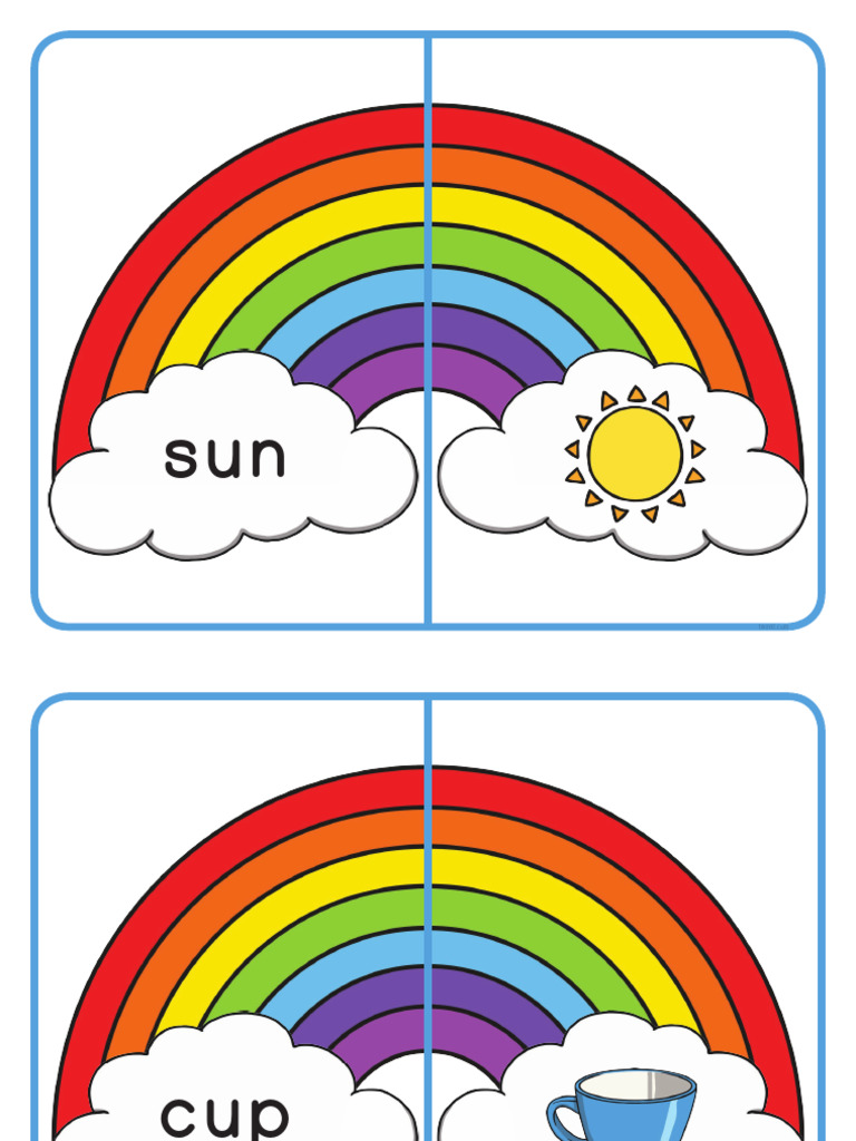 Us L 499 Rainbow CVC Words Matching Puzzle English United States | PDF