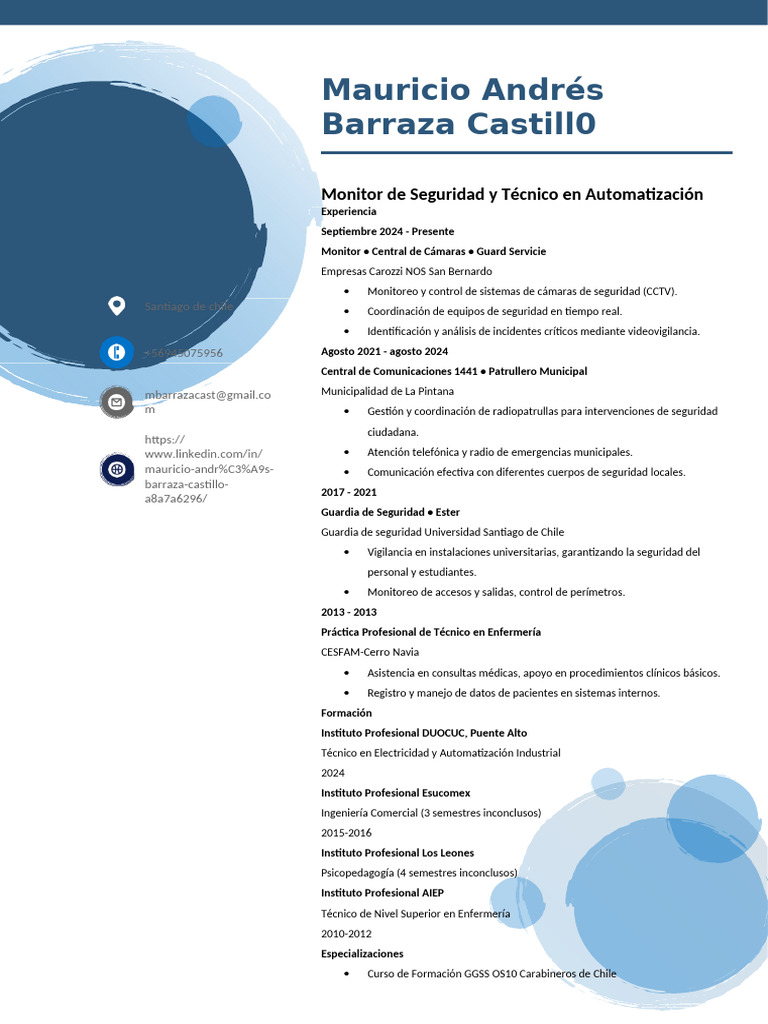 Mauricio Barraza 6178772 | PDF | Circuito cerrado de televisión