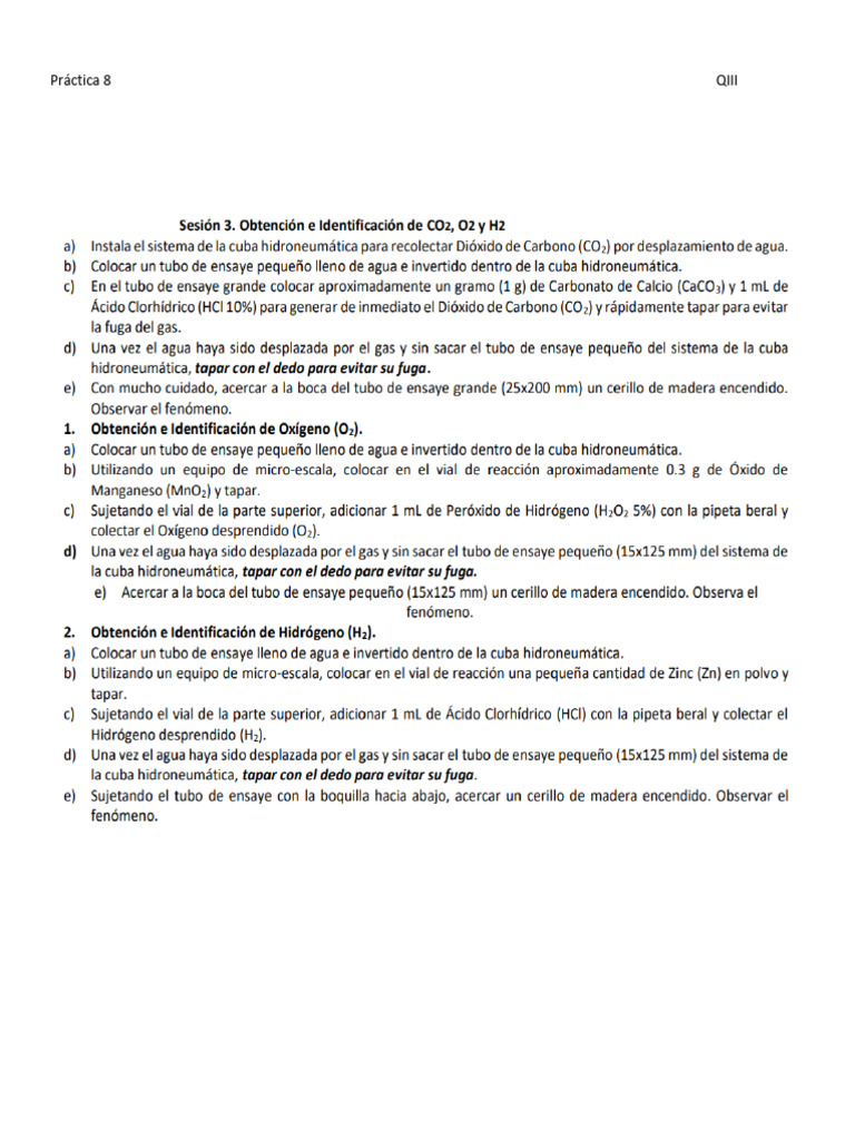 Obtención de CO2, H2 y O2 | PDF
