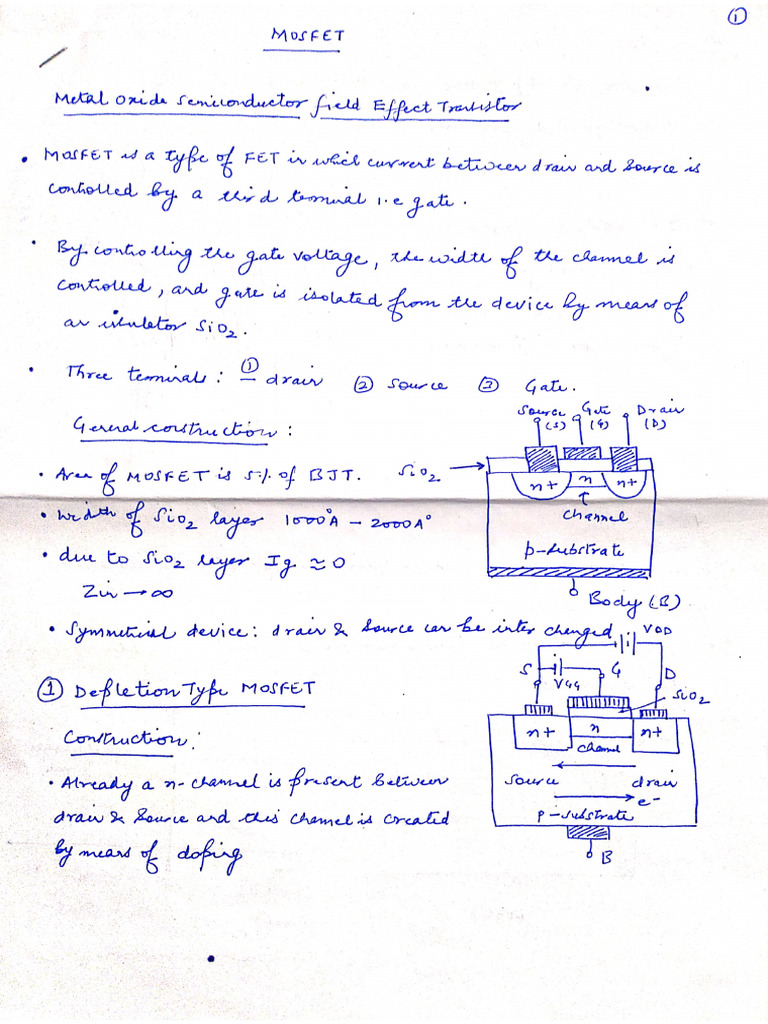 MOSFET Notes | PDF