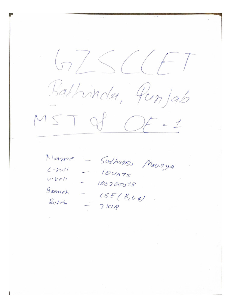 Sudhansu 180280073 OE | PDF