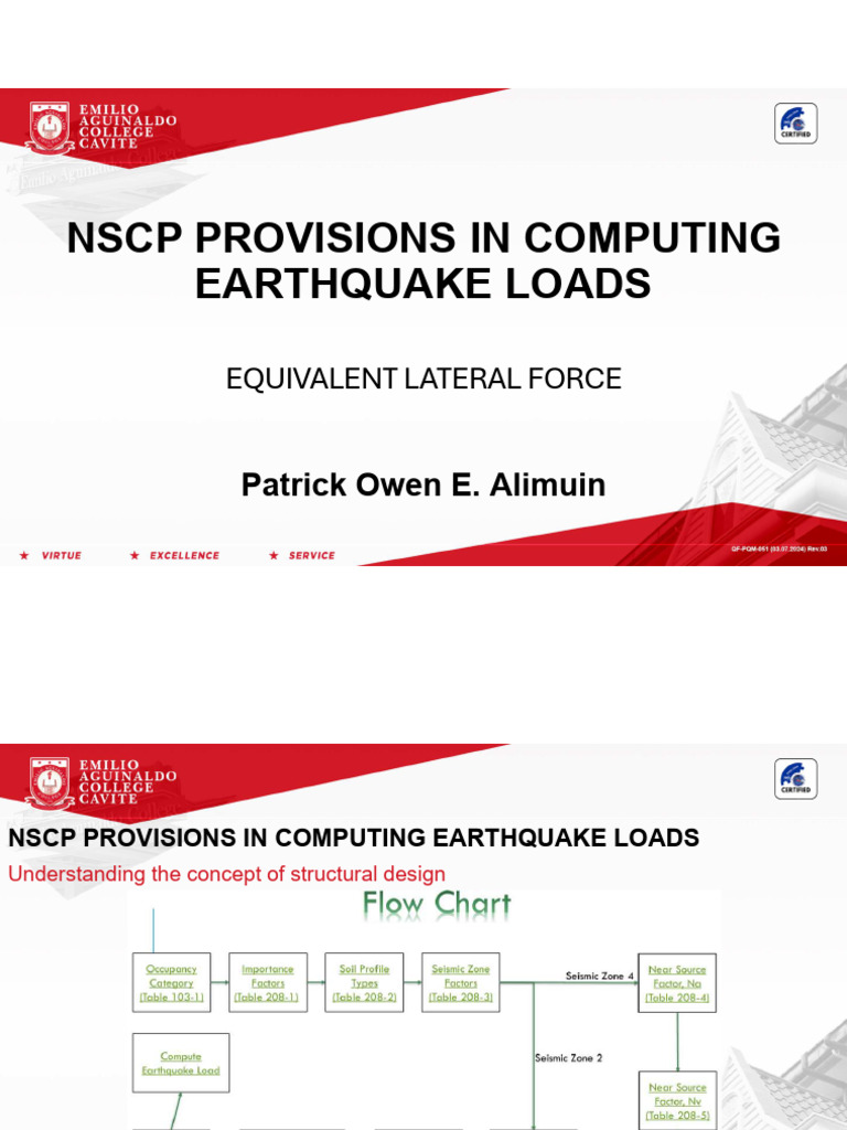 Nscp Provisions in Computing Earthquake Loads | PDF | Earthquakes | Seismology