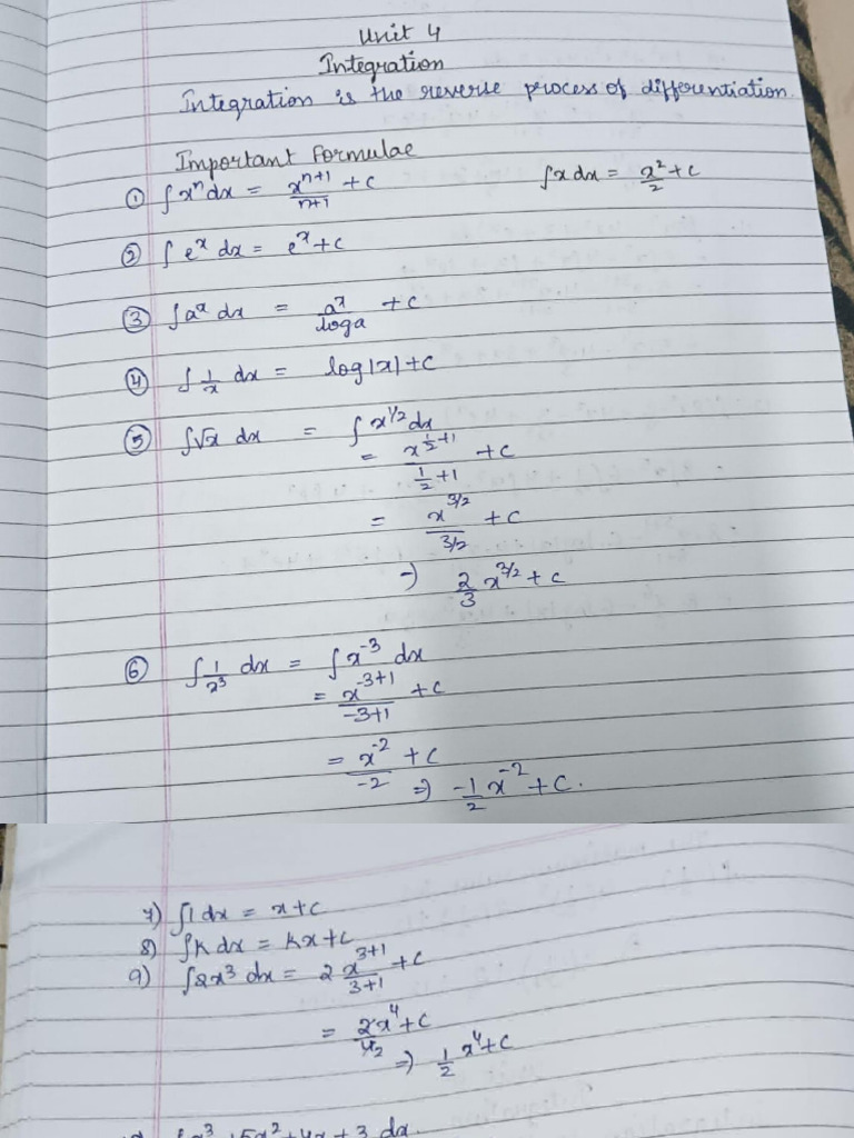 Intergration Notes Pdf