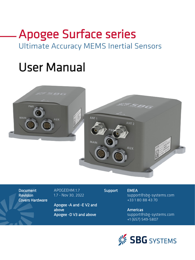 Apogee 2 - Hardware Manual v1.7 | PDF | Inertial Navigation System | Computer Engineering
