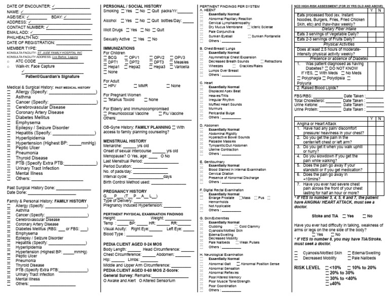 Comprehensive Patient Medical History Form | PDF | Heart | Diseases And ...