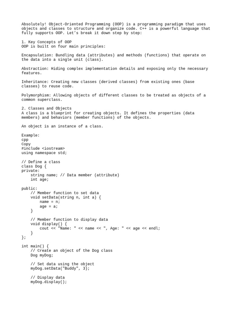 Absolutely Object Oriented Program Pdf Class Computer Programming Object Oriented