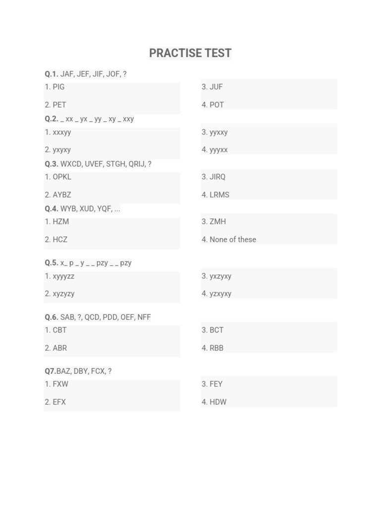 Practise Test 1 | PDF