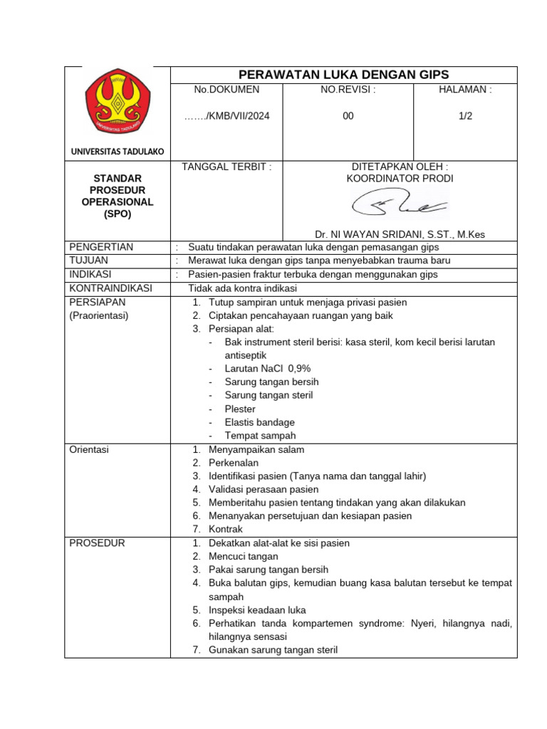PERAWATAN LUKA DENGAN GIPS | PDF