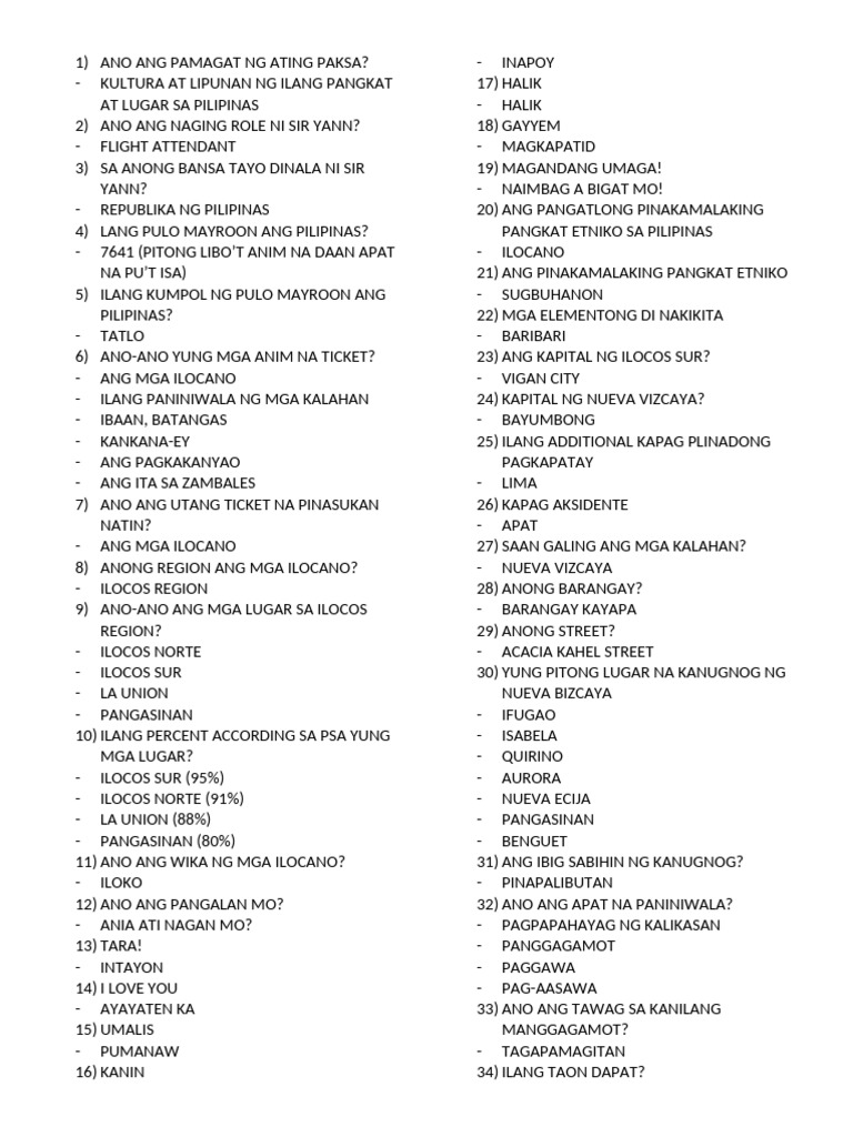 Fil 101 Notes | PDF