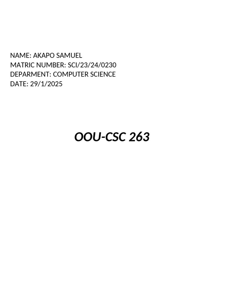 Akapo Samuel Dts Assignment-1 | PDF