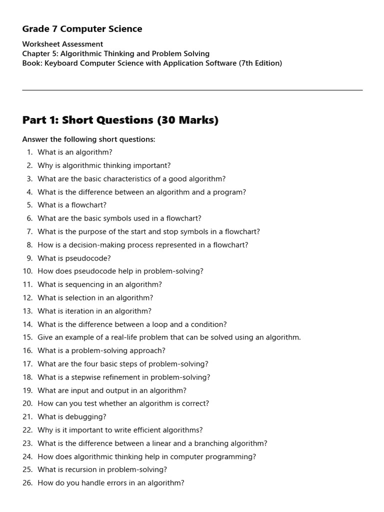 Chapter 5 Short and Long Question | PDF | Algorithms | Iteration