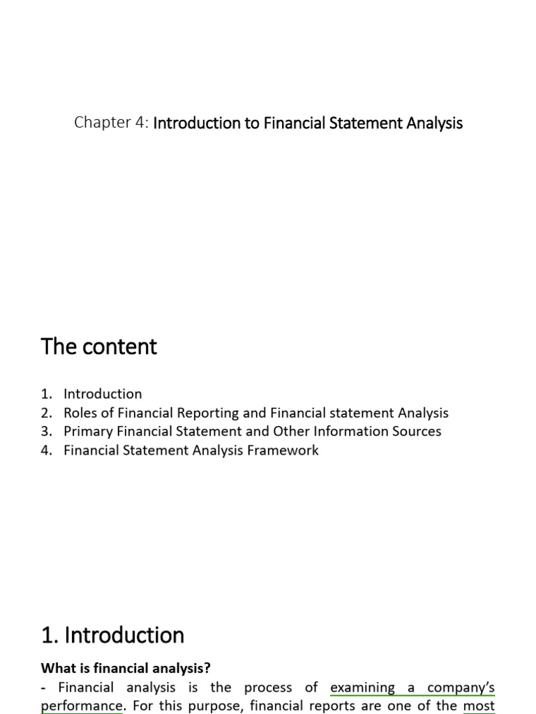 Chapter 4 Introduction To Financial Analysis | PDF | Equity (Finance ...