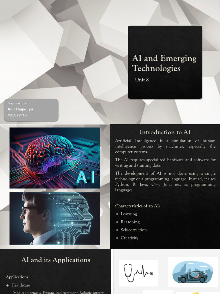 Unit 8 - AI and Emerging Technologies | PDF | Machine Learning | Artificial Intelligence