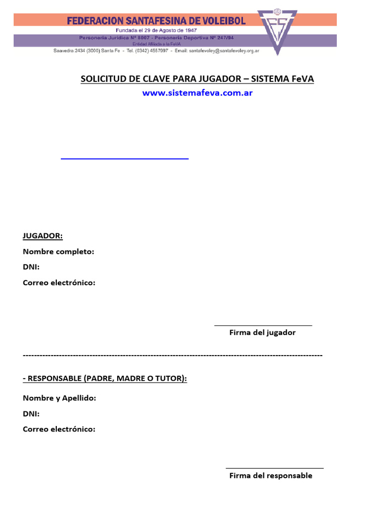 Solicitud de Clave para Jugador PDF-1 | PDF
