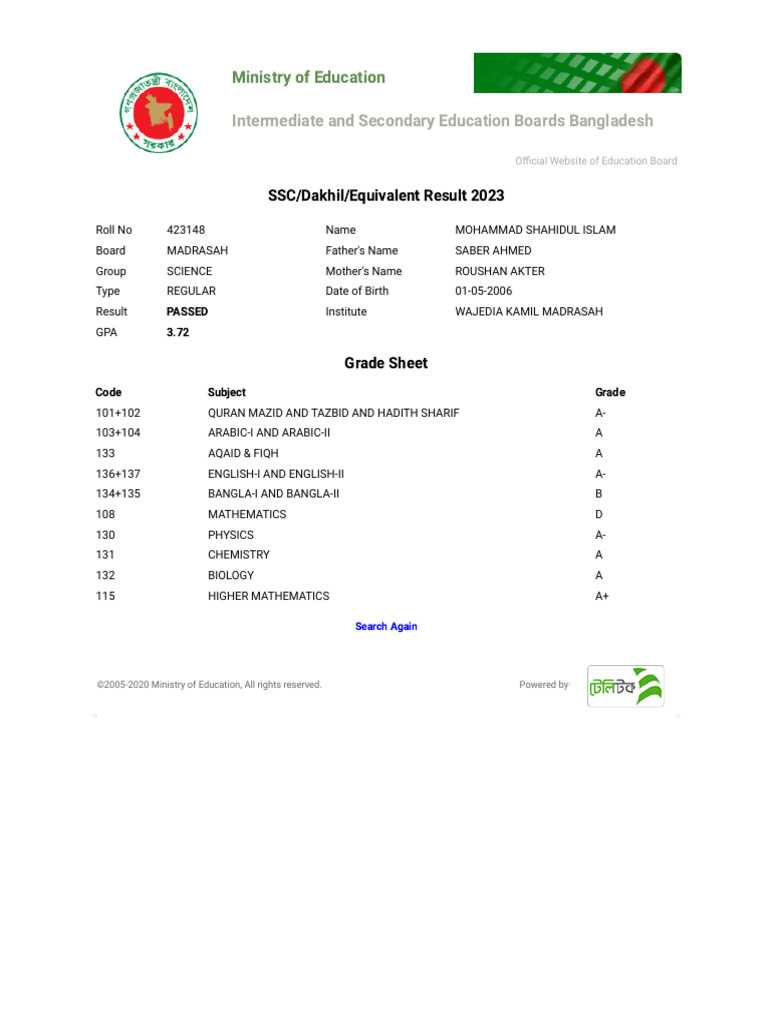 Education Board Bangladesh | PDF