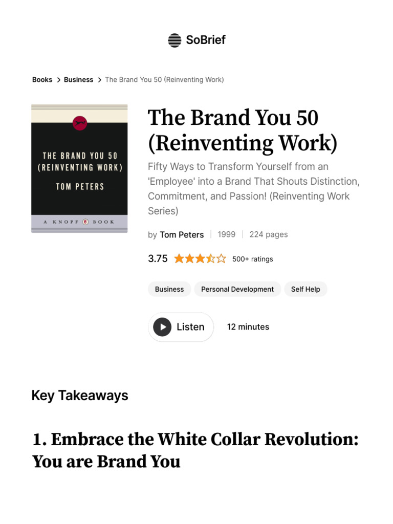 Brand You: Reinventing Your Career | PDF | Brand | Mentorship