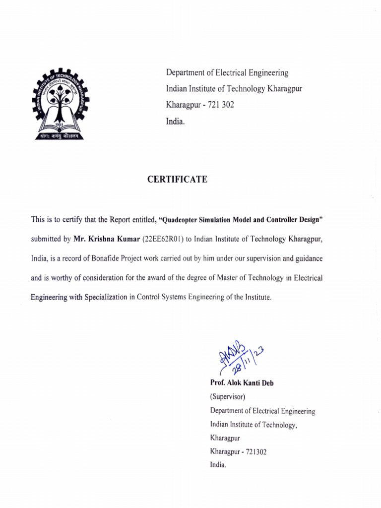 project certificate IIT kgp | PDF