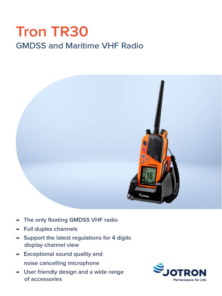 Floating GMDSS VHF Radio Tron TR30 | PDF | Battery Charger | Electronic ...