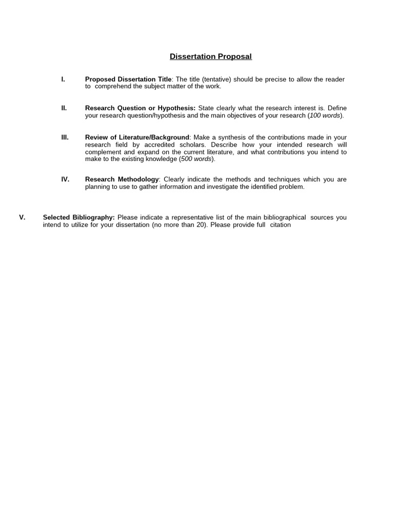 Dissertation Proposal Guide | PDF