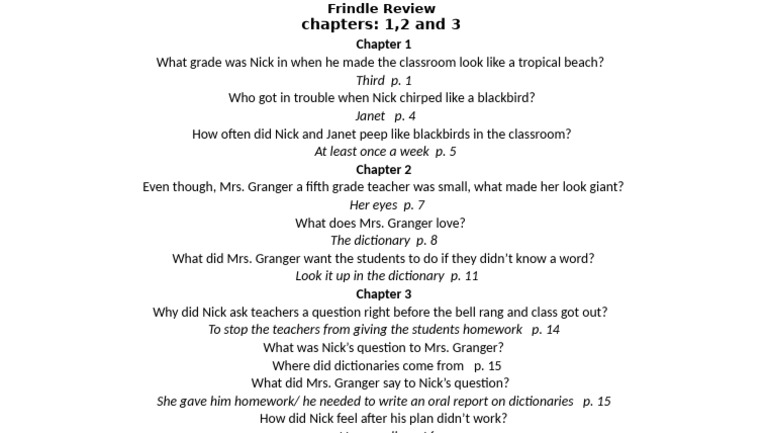 Frindle Review | PDF