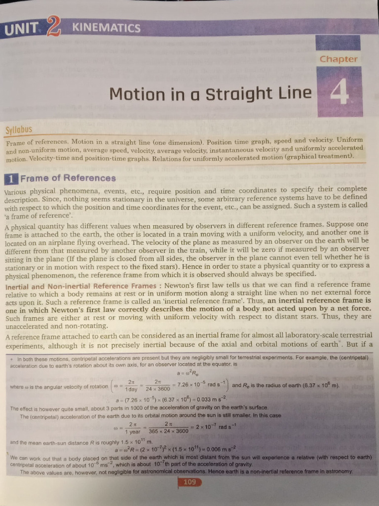Motion in A Straight Line, 109-152 | PDF