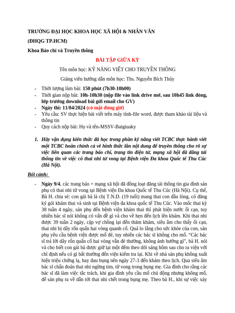 De Thi Giua Ky | PDF