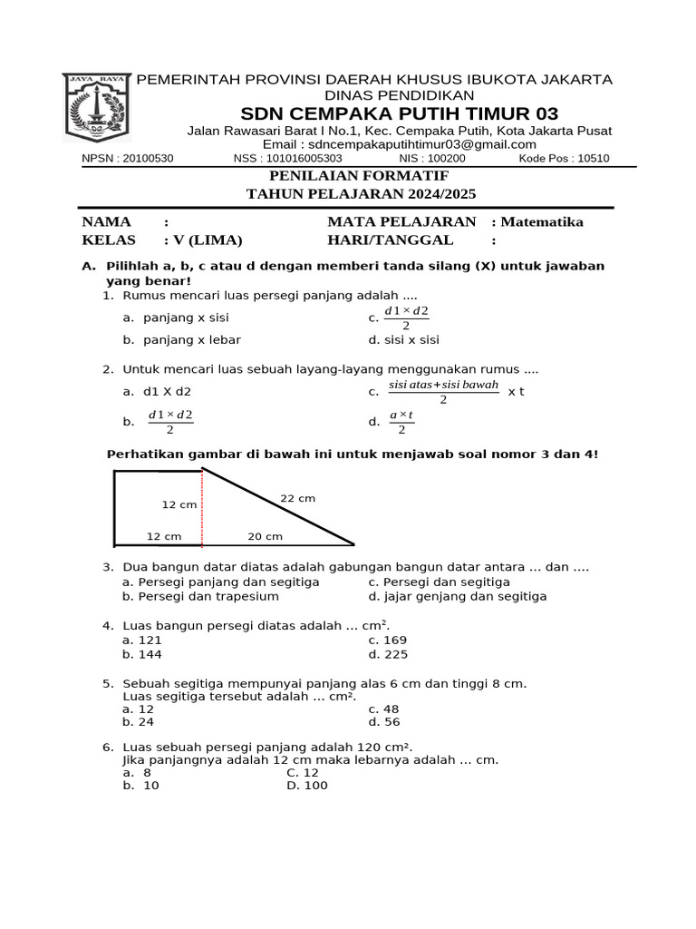 PH Matematika Bab 4 Bangun Datar | PDF