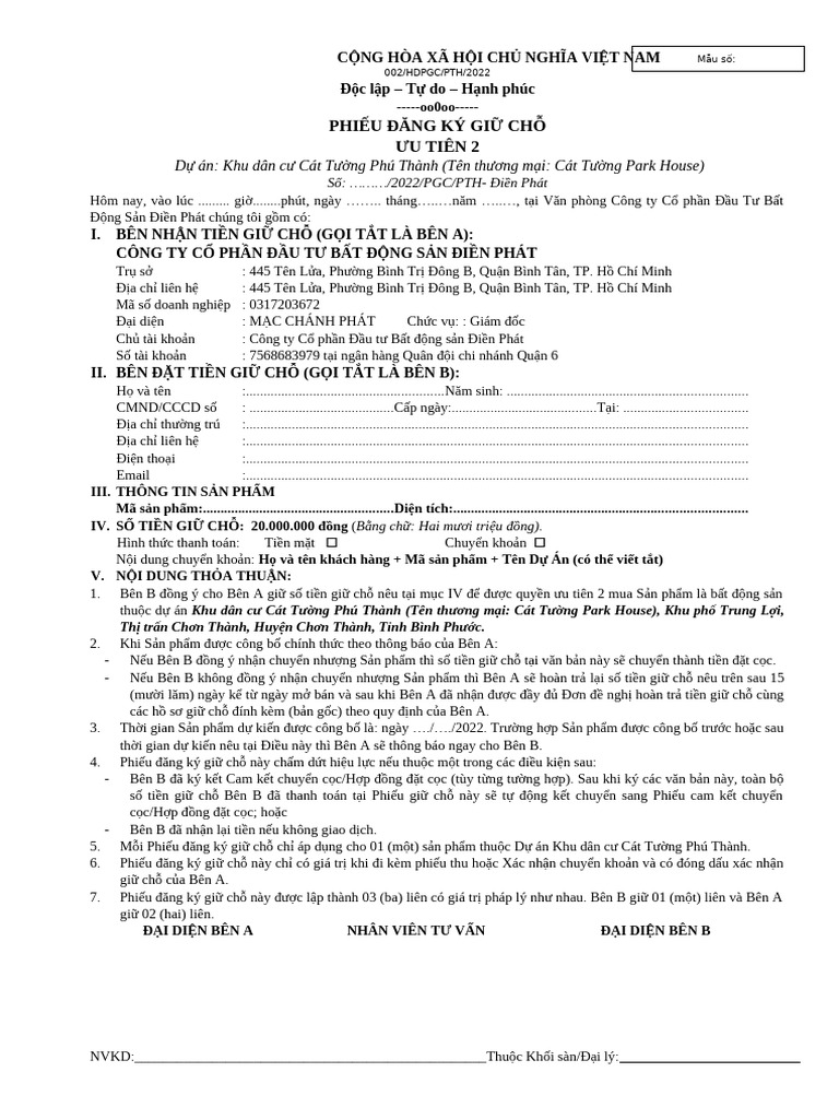 3. Phieu Giu Cho Giai Doan 2_PTH - Điền Phát UT2 | PDF