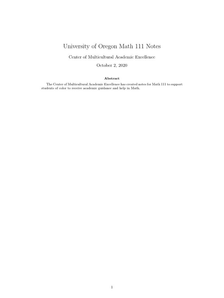 Math 111 Study Notes for Students | PDF | Function (Mathematics ...