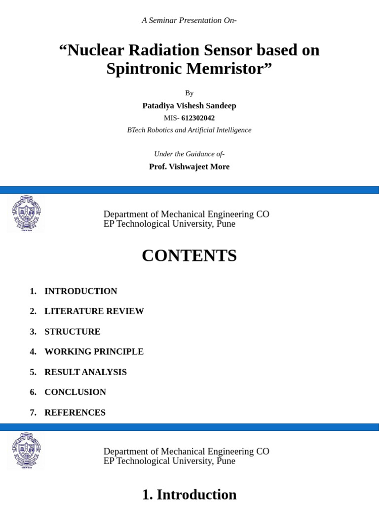 Nuclear Radiation Sensor Based On Spintronic Memristor | PDF ...