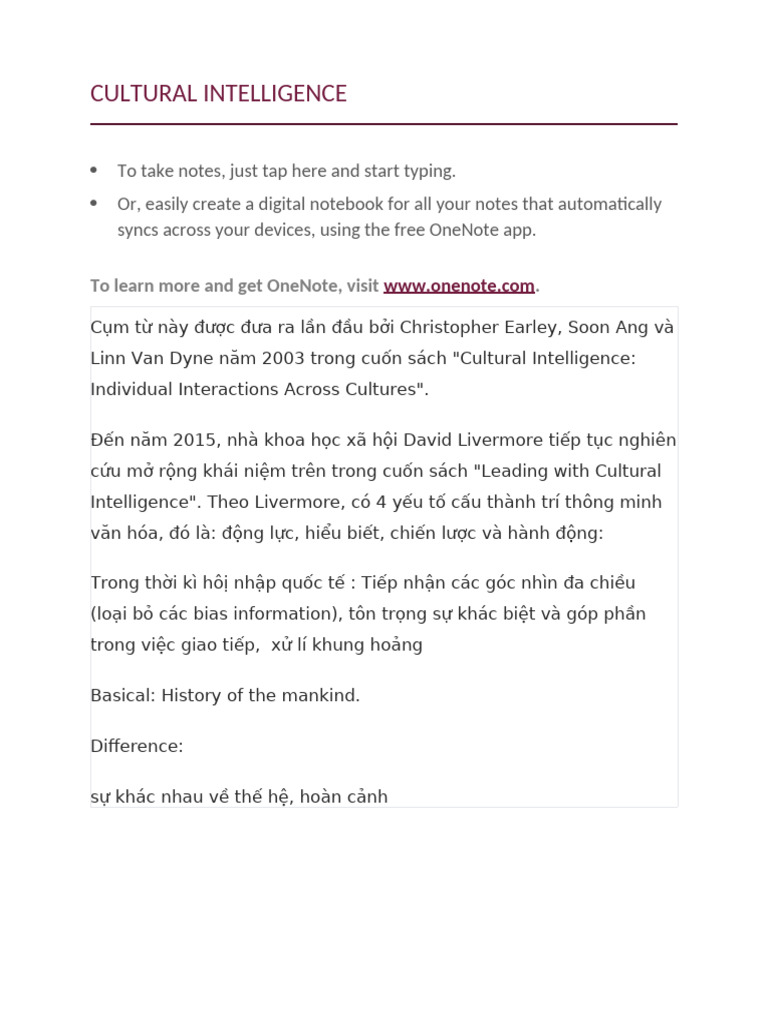 Cultural Intelligence | PDF