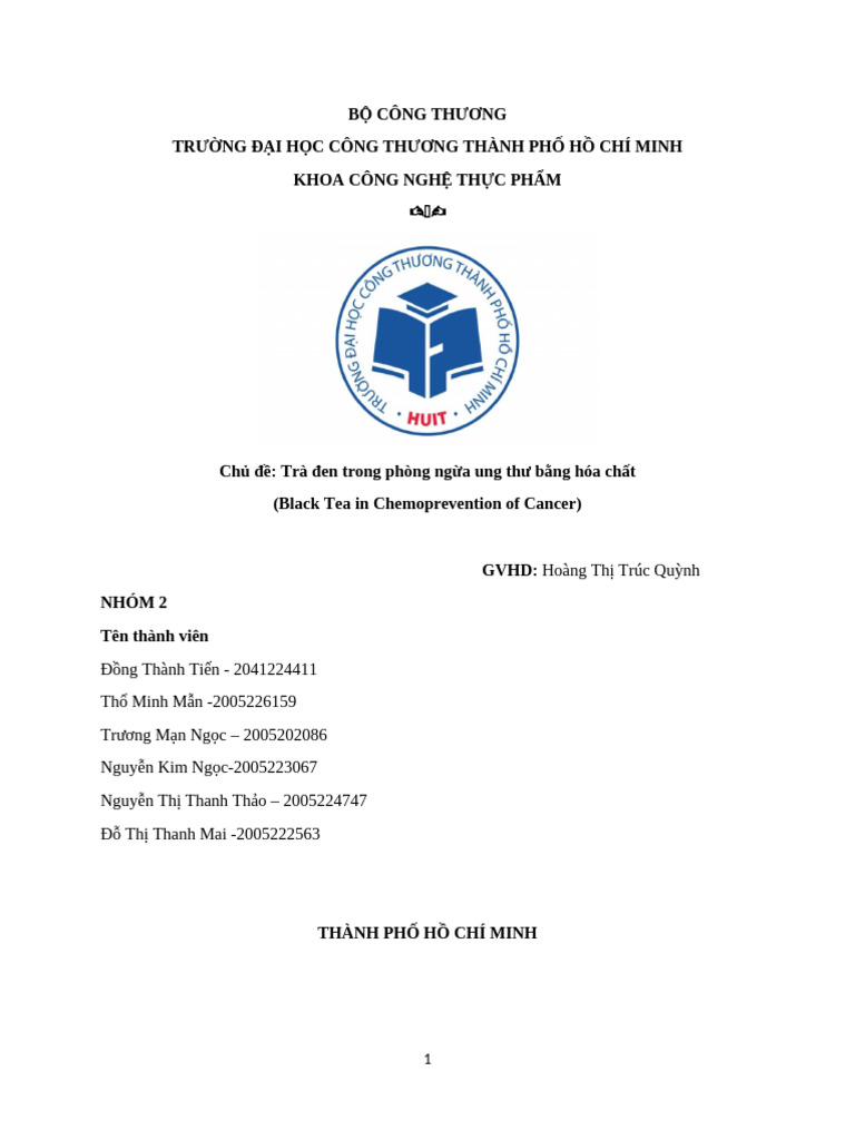 CNCB Chè - Nhóm 2 | PDF